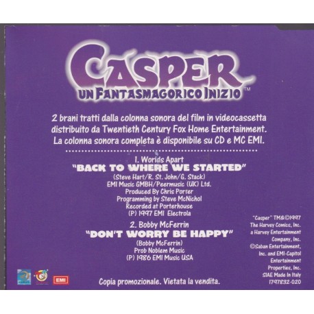 SOUNDTRACK - CASPER UN FANTASMGORICO INIZIO - aquarius age sagl
